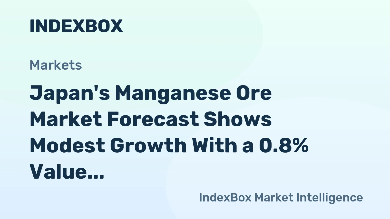 Japan's Manganese Ore Market Forecast Shows Modest Growth With a 0.8% Value CAGR Through 2035