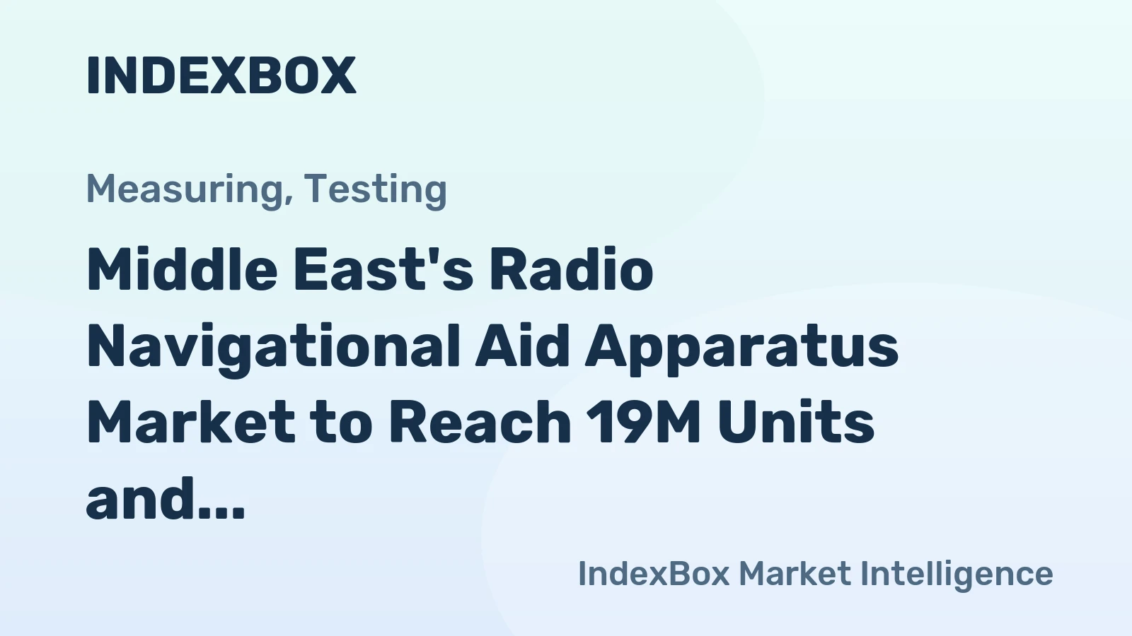 Middle East's Radio Navigational Aid Apparatus Market to Reach 19M Units and $6.8B by 2035