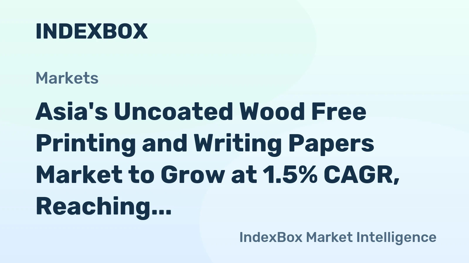 Asia's Uncoated Wood Free Printing and Writing Papers Market to Grow at 1.5% CAGR, Reaching 31M Tons by 2035