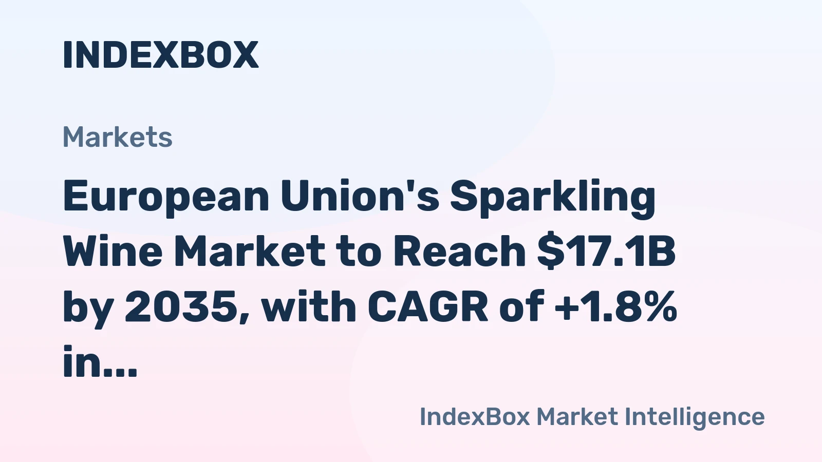 European Union's Sparkling Wine Market to Reach $17.1B by 2035, with CAGR of +1.8% in Volume and +3.6% in Value