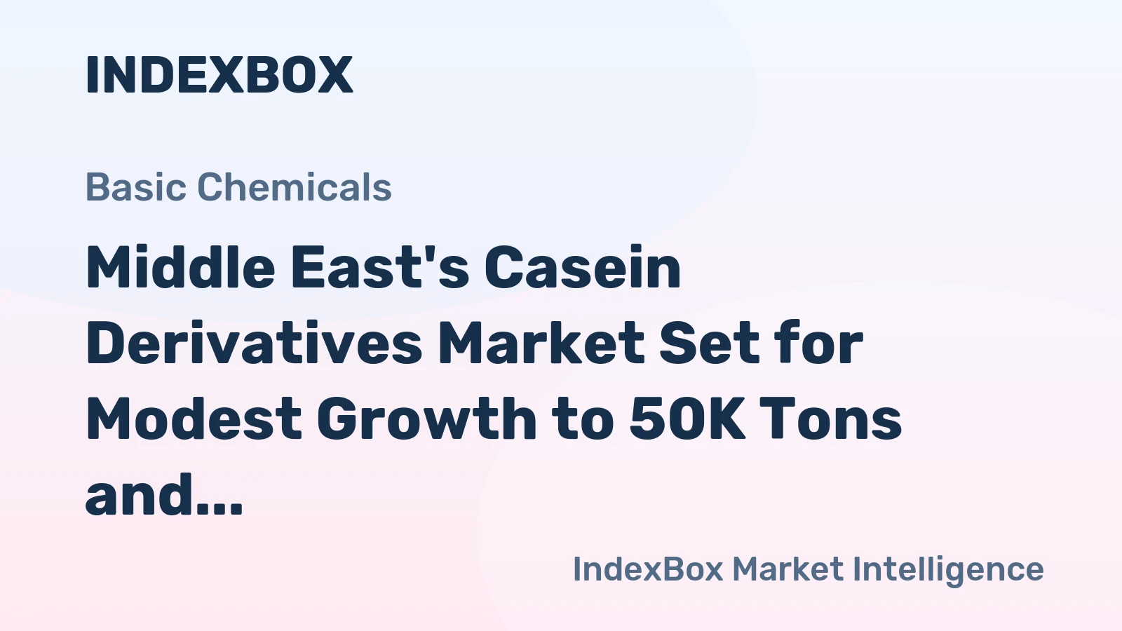Middle East's Casein Derivatives Market Set for Modest Growth to 50K Tons and $190M