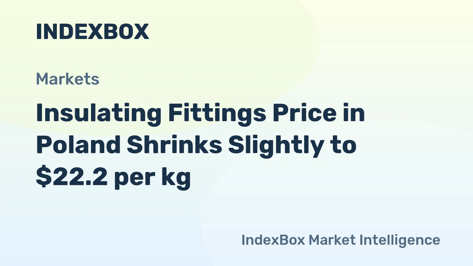 Insulating Fittings Price in Poland Shrinks Slightly to $22.2 per kg