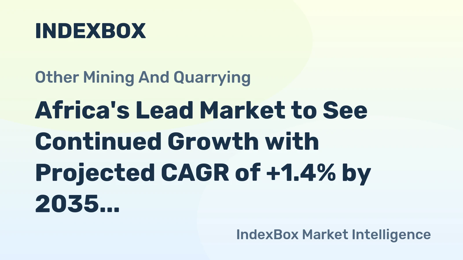 Africa's Lead Market to See Continued Growth with Projected CAGR of +1.4% by 2035