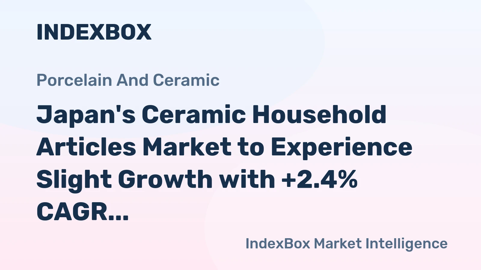 Japan's Ceramic Household Articles Market to Experience Slight Growth with +2.4% CAGR by 2035