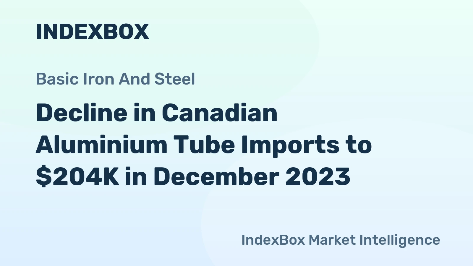 Decline in Canadian Aluminium Tube Imports to $204K in December 2023