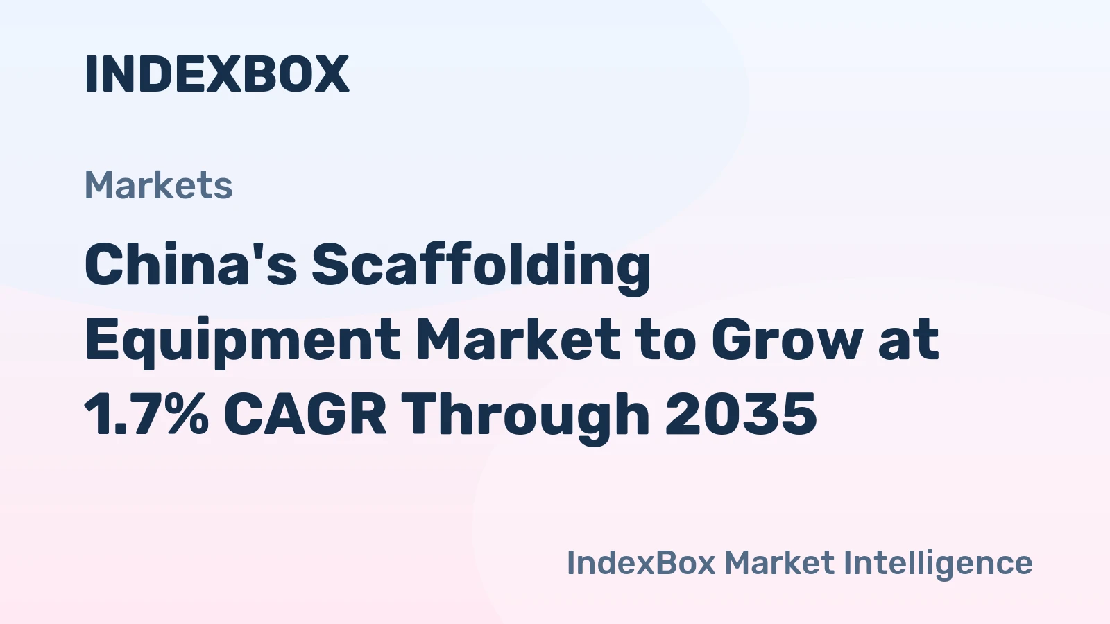 China's Scaffolding Equipment Market to Grow at 1.7% CAGR Through 2035