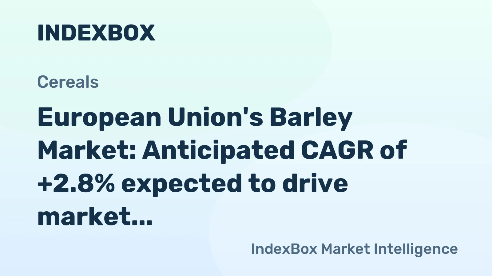 European Union's Barley Market: Anticipated CAGR of +2.8% expected to drive market growth over the next decade