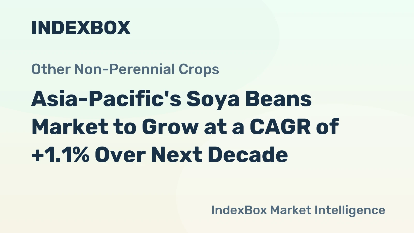 Asia-Pacific's Soya Beans Market to Grow at a CAGR of +1.1% Over Next Decade