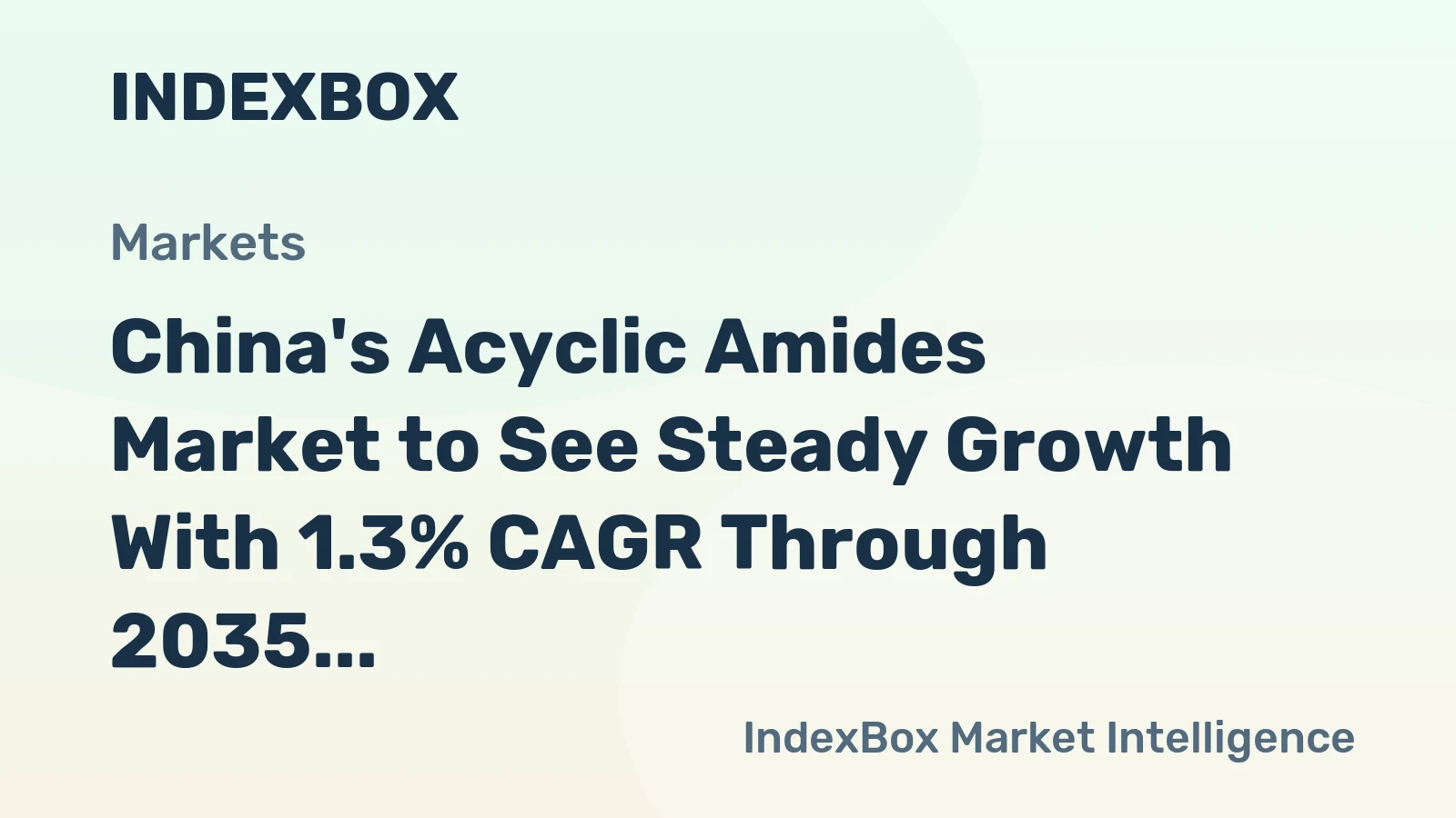 China's Acyclic Amides Market to See Steady Growth With 1.3% CAGR Through 2035