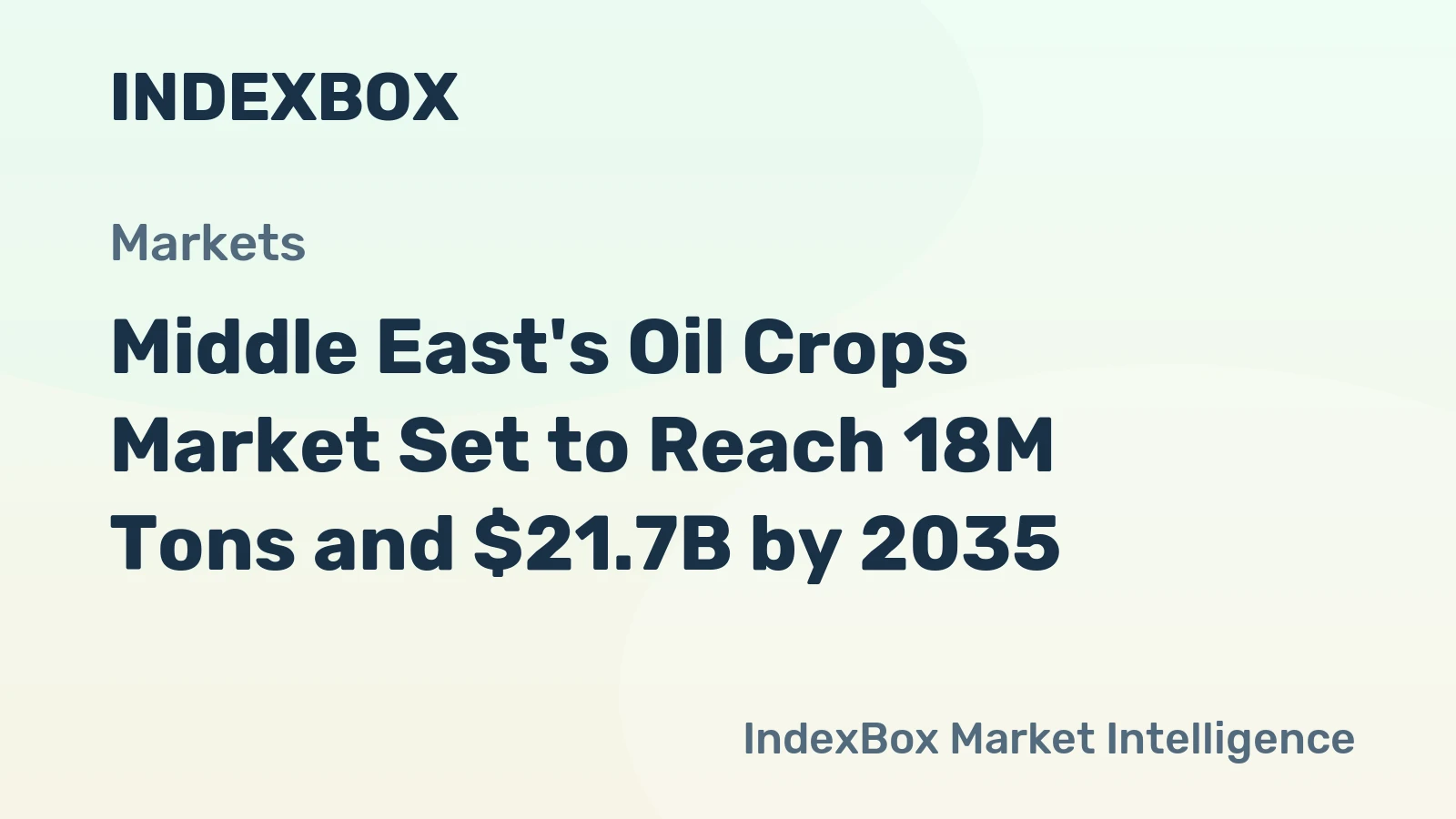 Middle East's Oil Crops Market Set to Reach 18M Tons and $21.7B by 2035