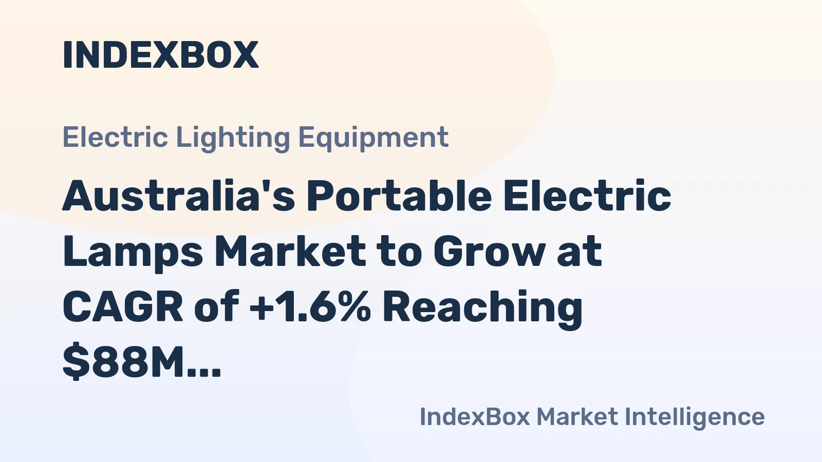 Australia's Portable Electric Lamps Market to Grow at CAGR of +1.6% Reaching $88M by 2035