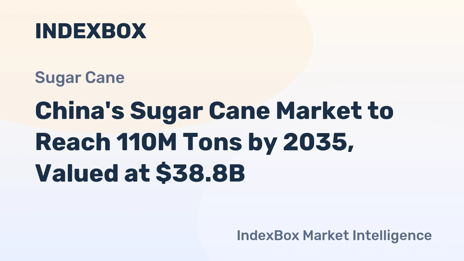 China's Sugar Cane Market to Reach 110M Tons by 2035, Valued at $38.8B