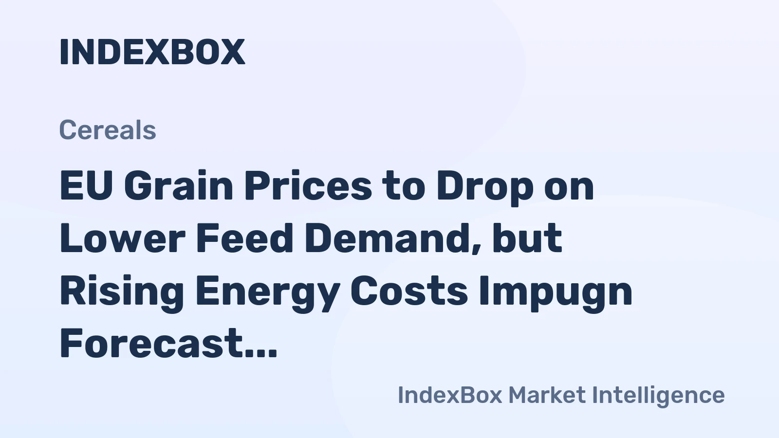 EU Grain Prices to Drop on Lower Feed Demand, but Rising Energy Costs Impugn Forecast