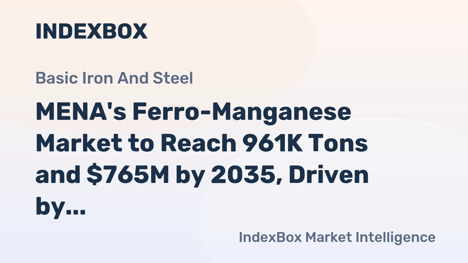 MENA's Ferro-Manganese Market to Reach 961K Tons and $765M by 2035, Driven by Rising Demand