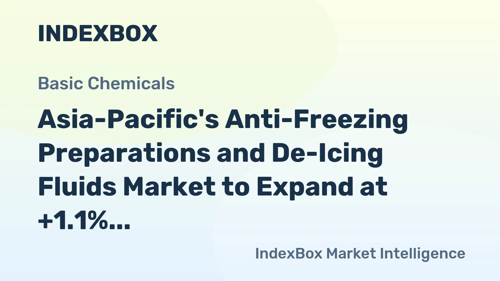 Asia-Pacific's Anti-Freezing Preparations and De-Icing Fluids Market to Expand at +1.1% CAGR by 2035