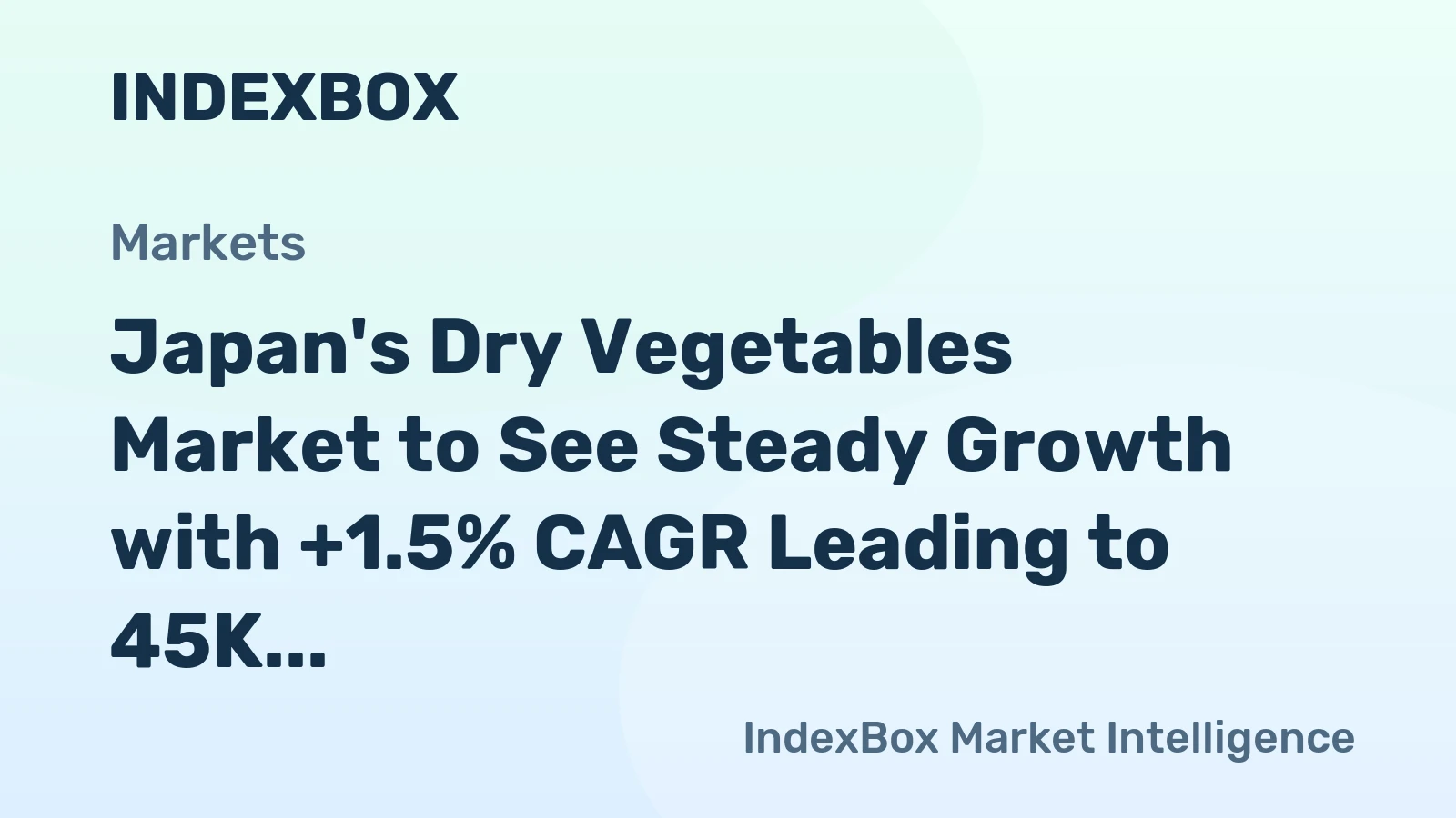 Japan's Dry Vegetables Market to See Steady Growth with +1.5% CAGR Leading to 45K Tons by 2035