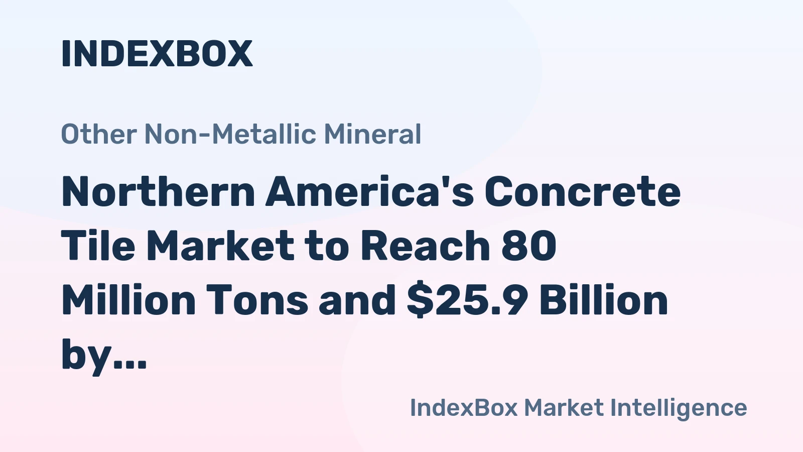 Northern America's Concrete Tile Market to Reach 80 Million Tons and $25.9 Billion by 2035