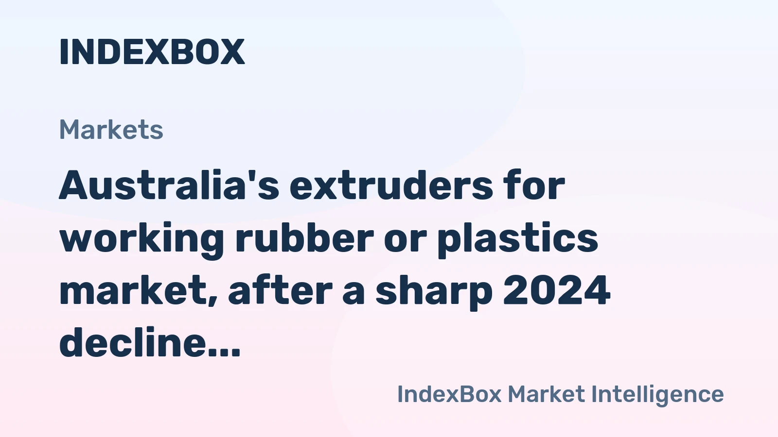 Australia's extruders for working rubber or plastics market, after a sharp 2024 decline to 1.6K units and $89M, is forecast to grow to 1.9K units and $106M by 2035.