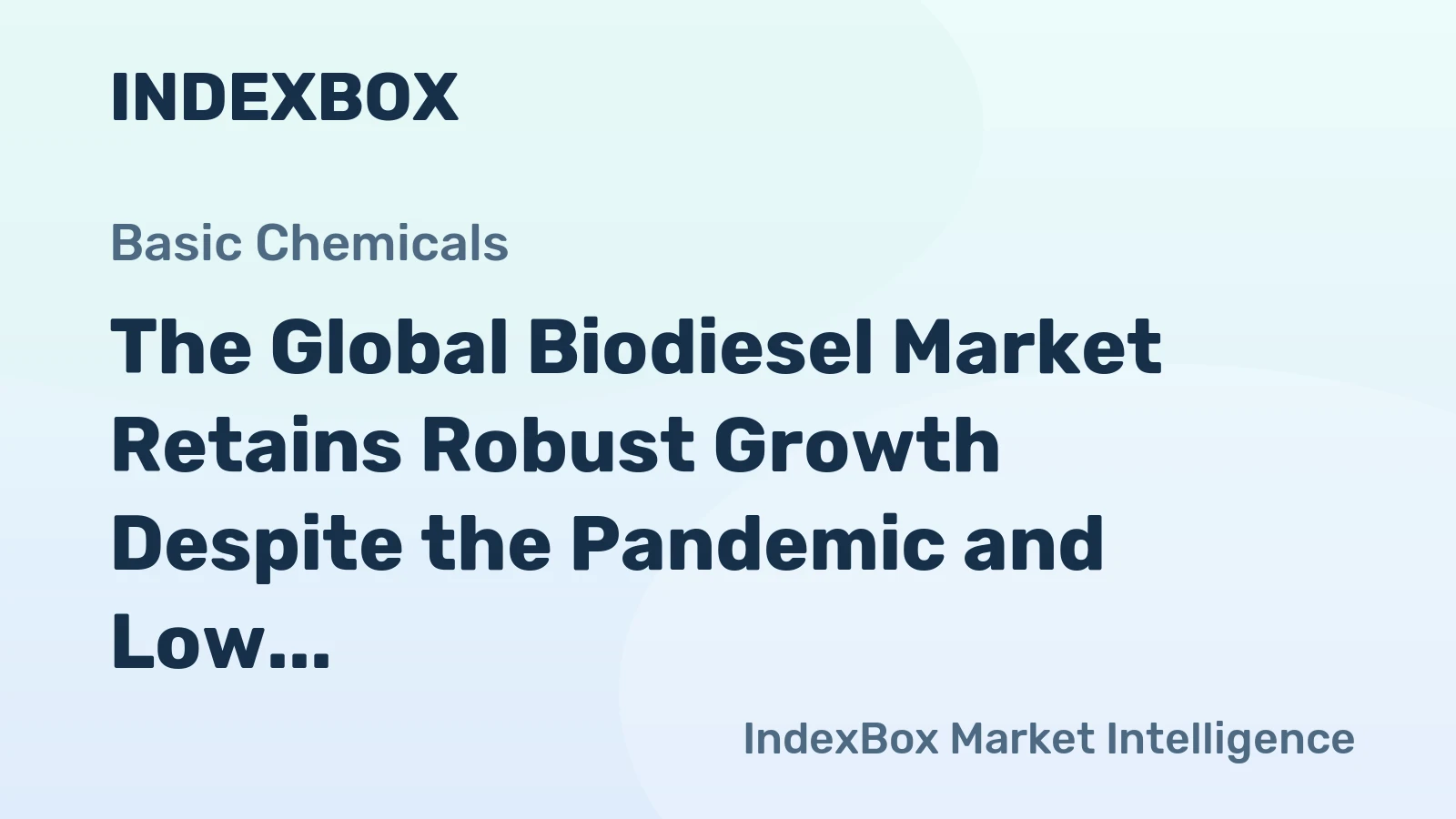 The Global Biodiesel Market Retains Robust Growth Despite the Pandemic and Low Oil Prices
