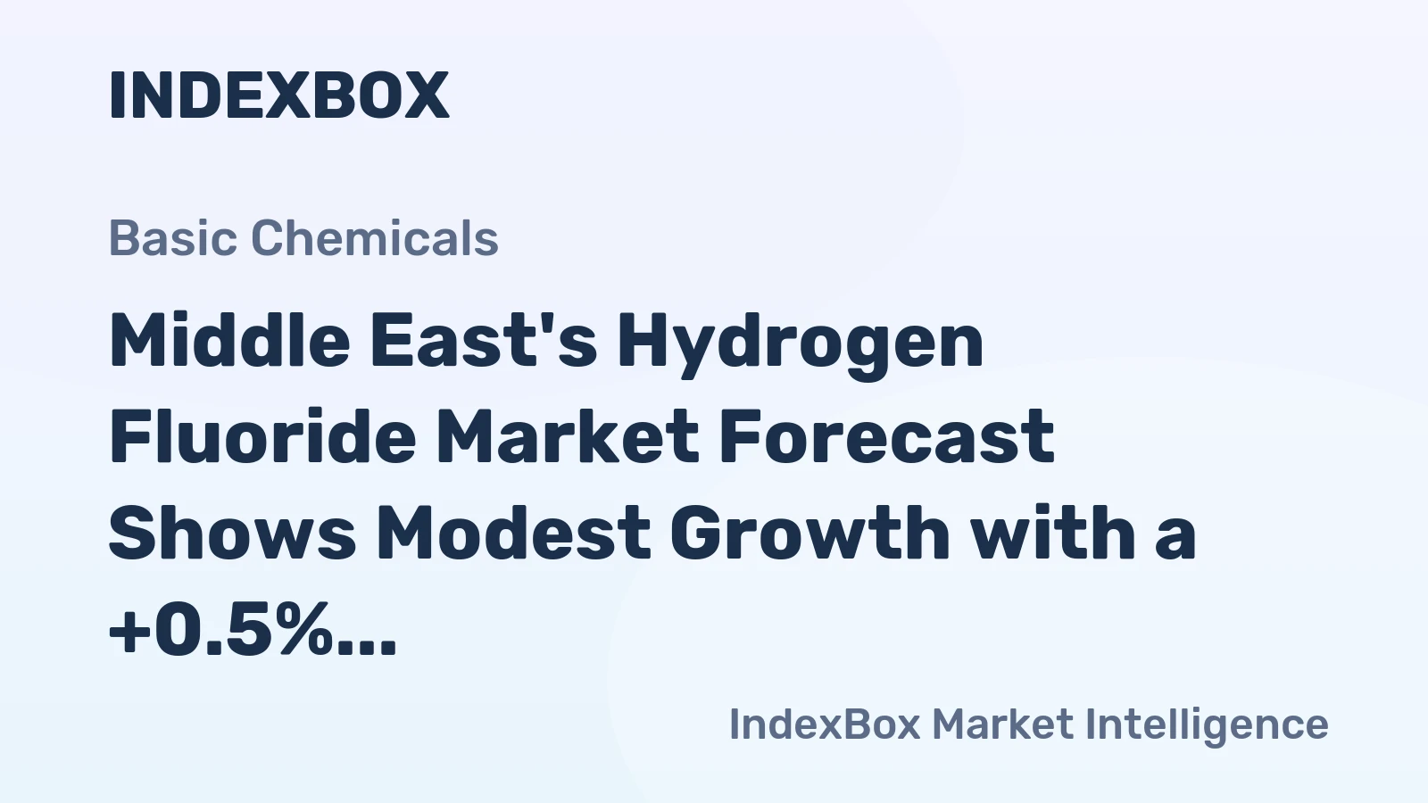 Middle East's Hydrogen Fluoride Market Forecast Shows Modest Growth with a +0.5% Volume CAGR
