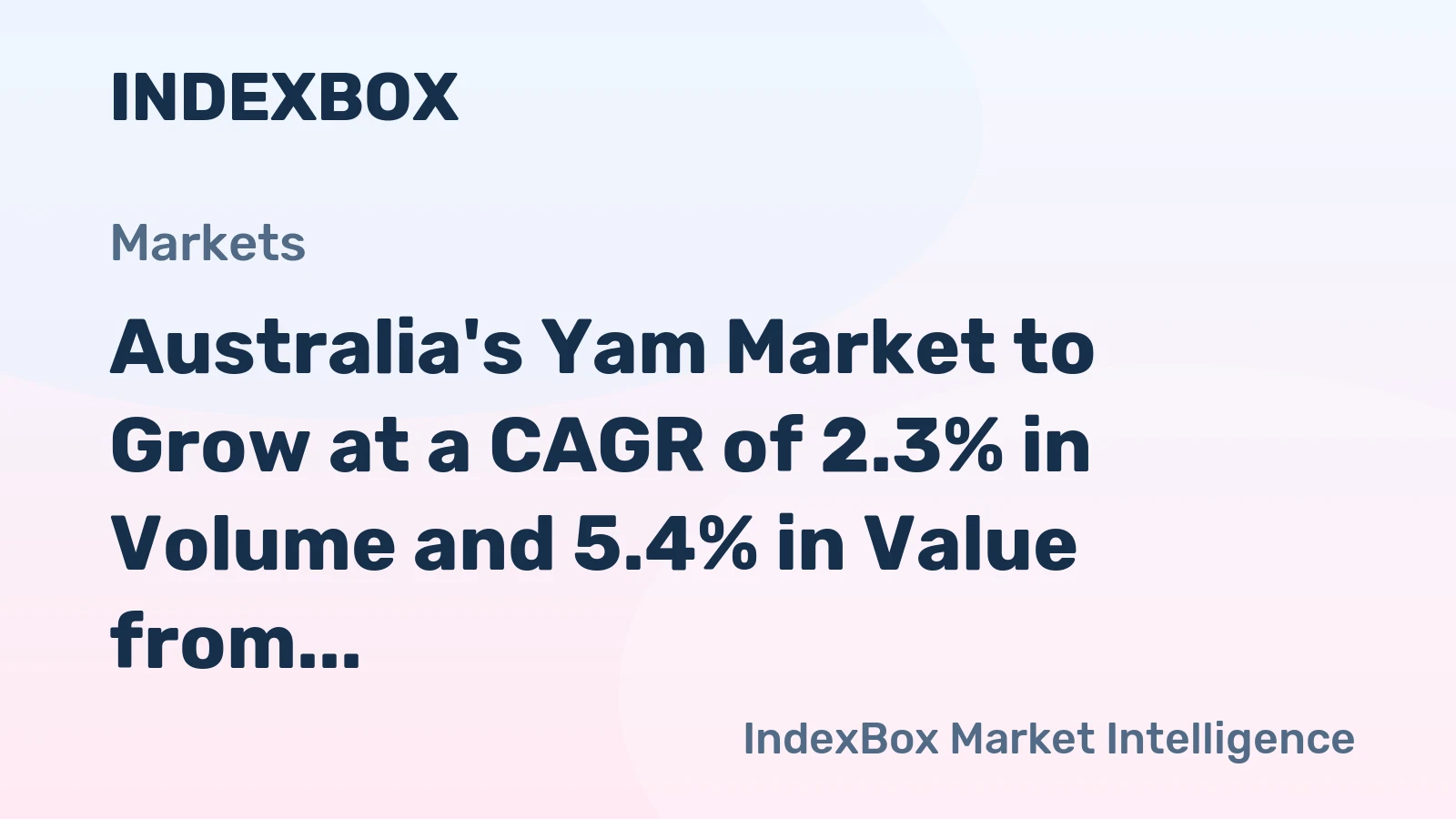 Australia's Yam Market to Grow at a CAGR of 2.3% in Volume and 5.4% in Value from 2024-2035