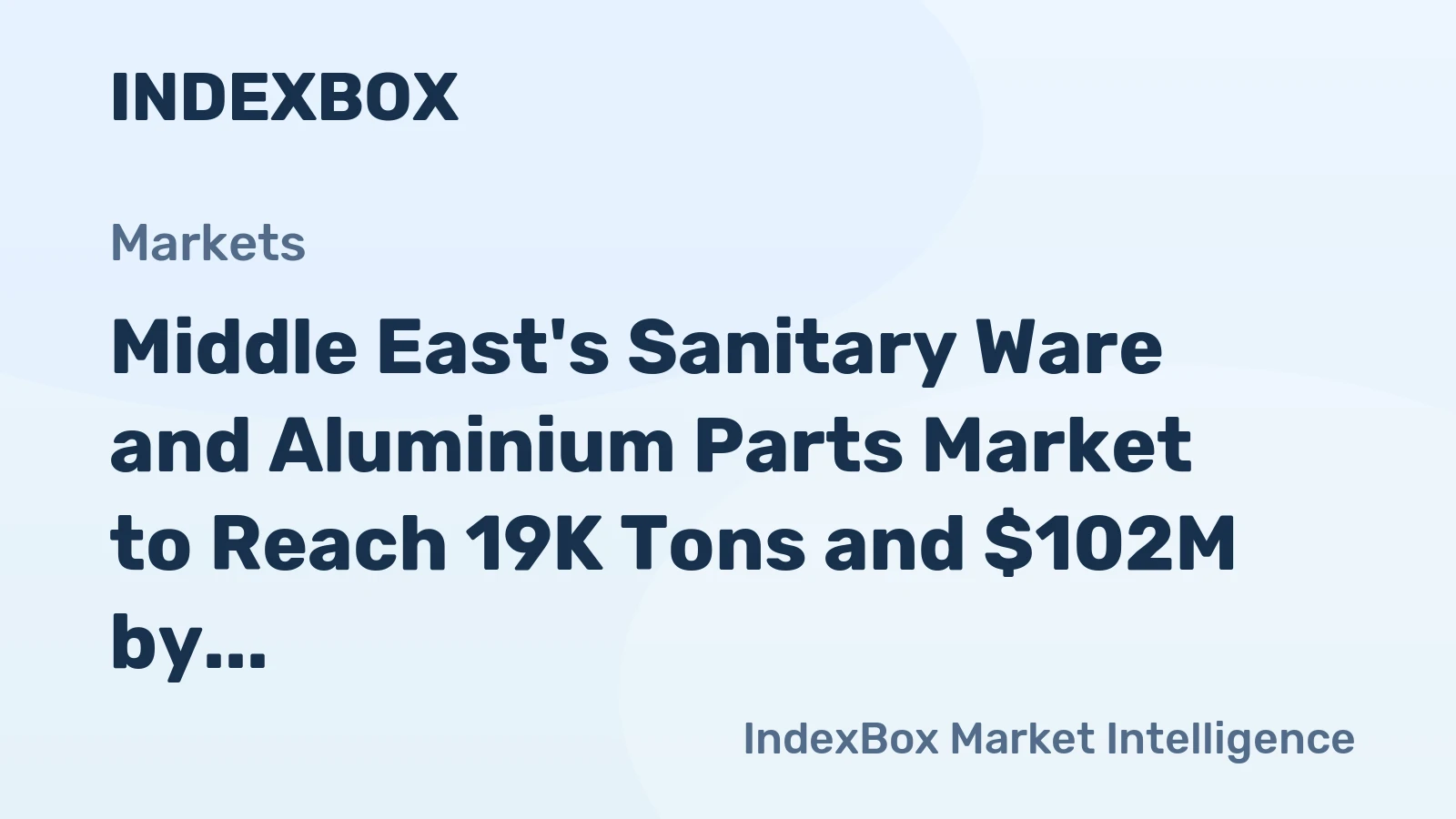 Middle East's Sanitary Ware and Aluminium Parts Market to Reach 19K Tons and $102M by 2035