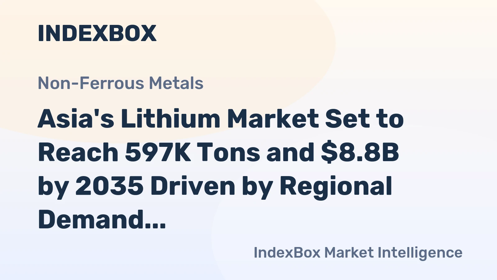 Asia's Lithium Market Set to Reach 597K Tons and $8.8B by 2035 Driven by Regional Demand