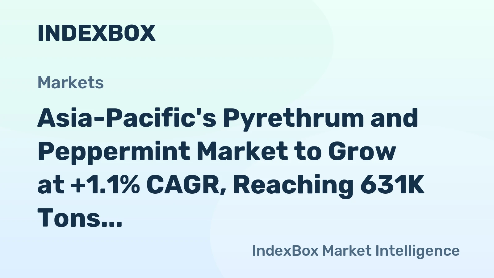 Asia-Pacific's Pyrethrum and Peppermint Market to Grow at +1.1% CAGR, Reaching 631K Tons by 2035