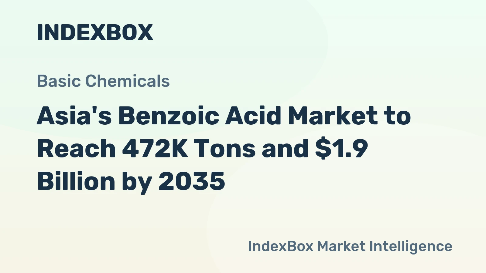 Asia's Benzoic Acid Market to Reach 472K Tons and $1.9 Billion by 2035