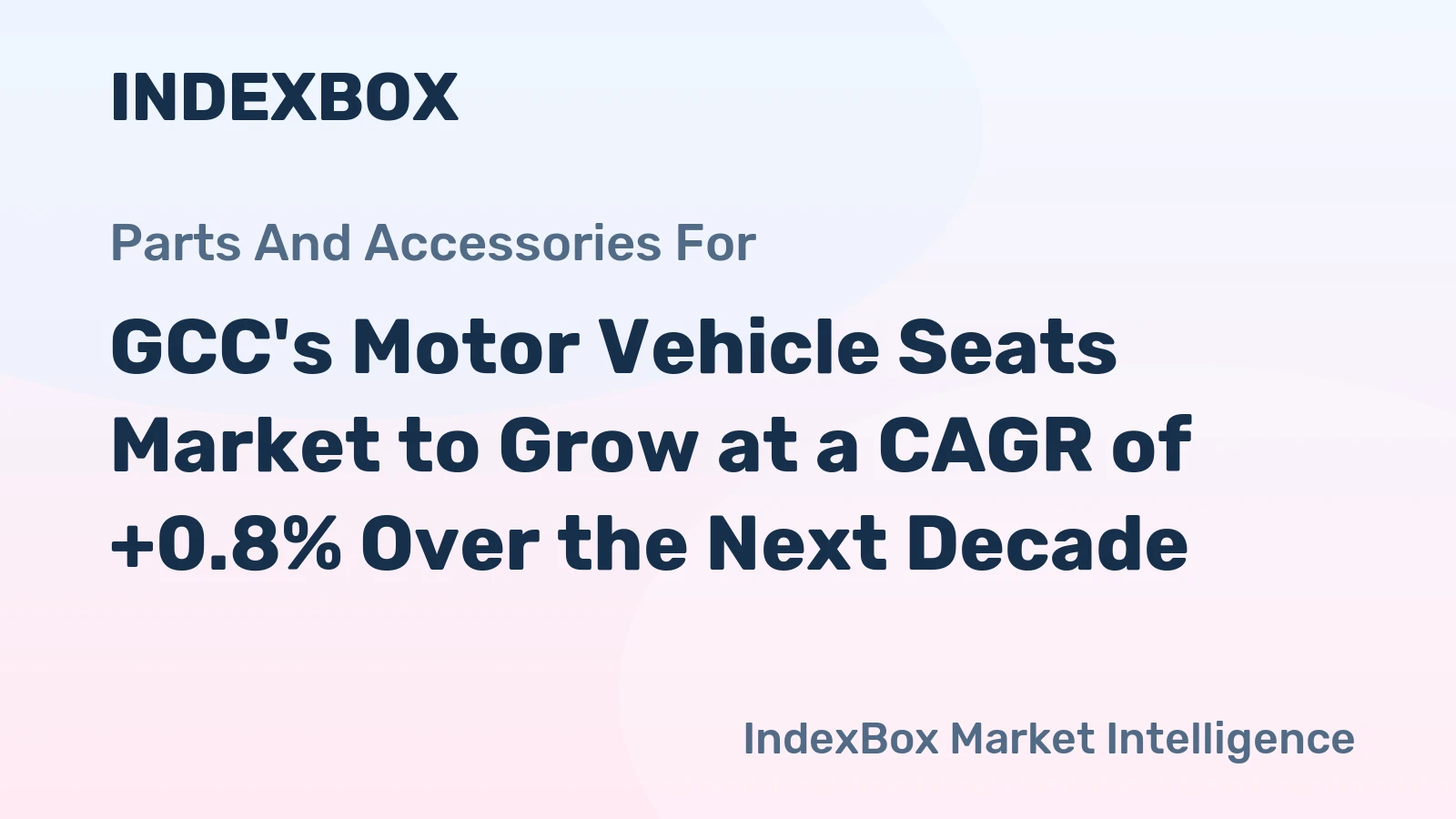 GCC's Motor Vehicle Seats Market to Grow at a CAGR of +0.8% Over the Next Decade