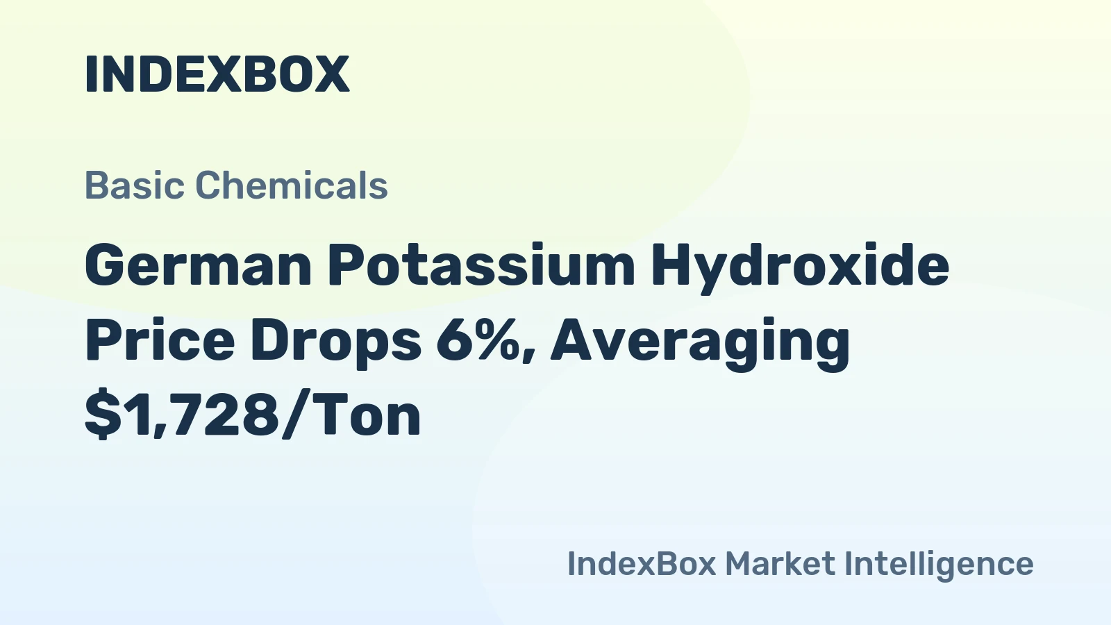 German Potassium Hydroxide Price Drops 6%, Averaging $1,728/Ton