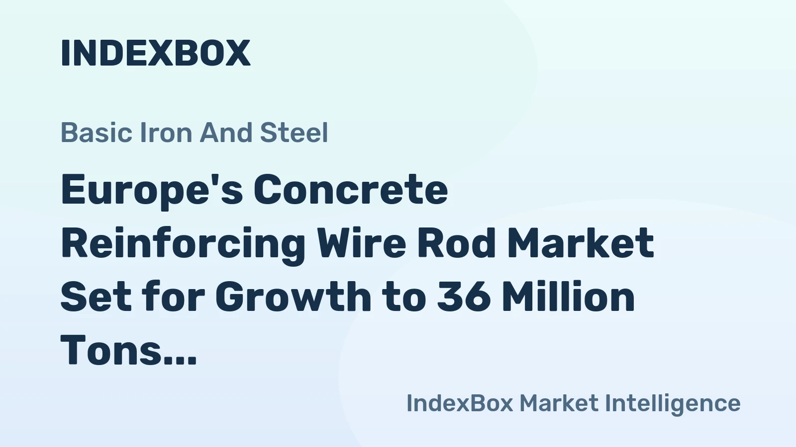 Europe's Concrete Reinforcing Wire Rod Market Set for Growth to 36 Million Tons and $28.9 Billion