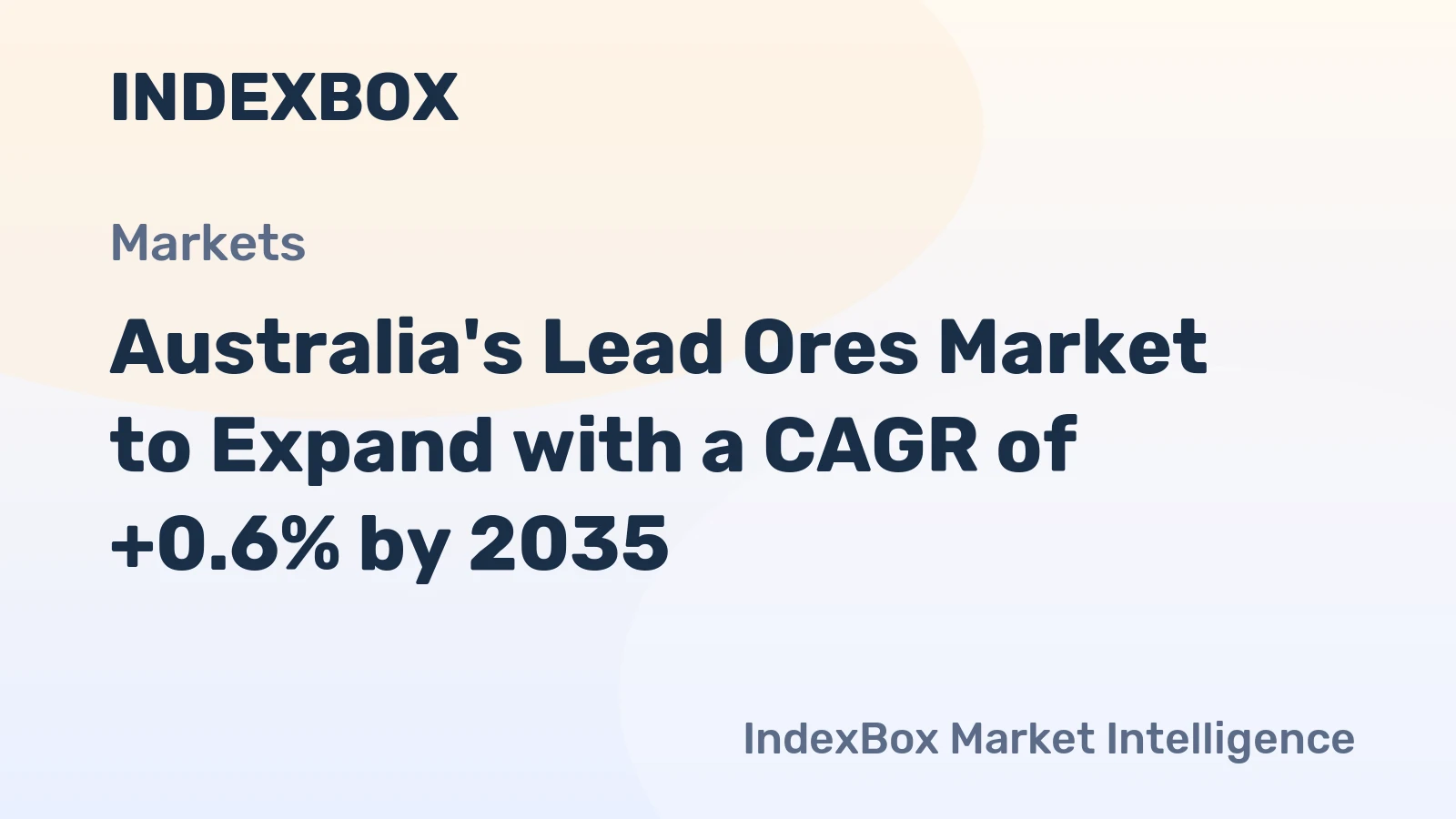 Australia's Lead Ores Market to Expand with a CAGR of +0.6% by 2035