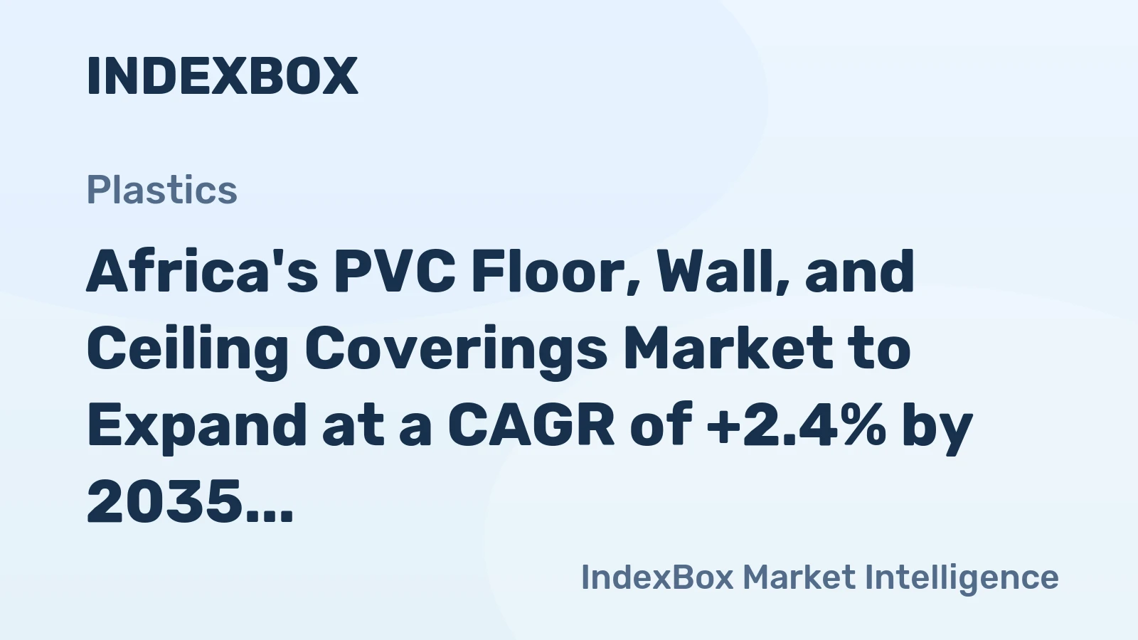 Africa's PVC Floor, Wall, and Ceiling Coverings Market to Expand at a CAGR of +2.4% by 2035