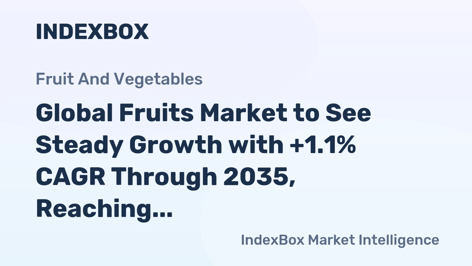 Global Fruits Market to See Steady Growth with +1.1% CAGR Through 2035, Reaching $1,231.5B