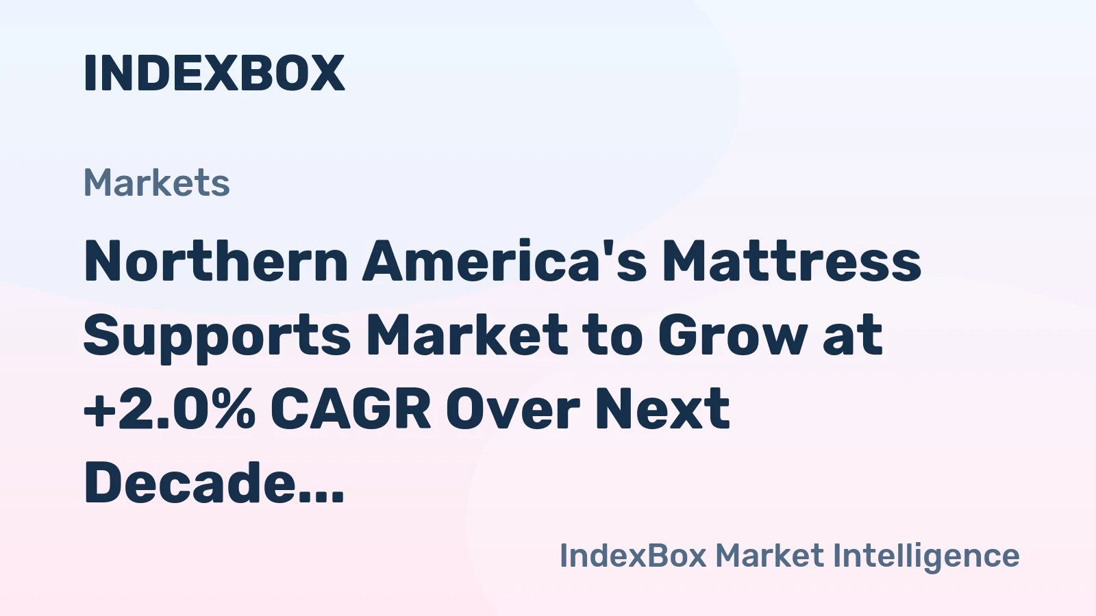 Northern America's Mattress Supports Market to Grow at +2.0% CAGR Over Next Decade