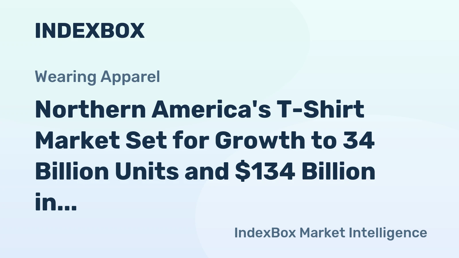 Northern America's T-Shirt Market Set for Growth to 34 Billion Units and $134 Billion in Value