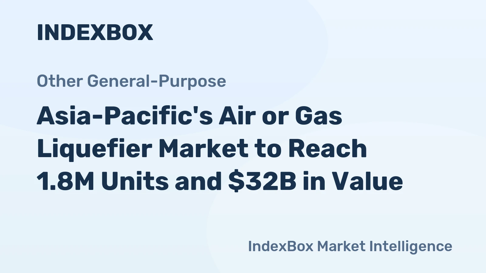 Asia-Pacific's Air or Gas Liquefier Market to Reach 1.8M Units and $32B in Value