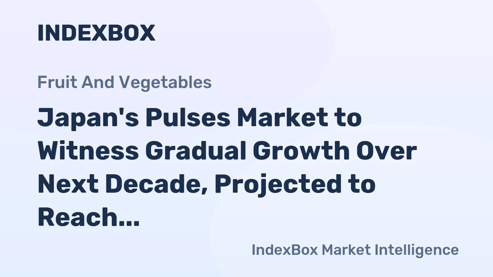 Japan's Pulses Market to Witness Gradual Growth Over Next Decade, Projected to Reach 174K Tons and $195M by 2035