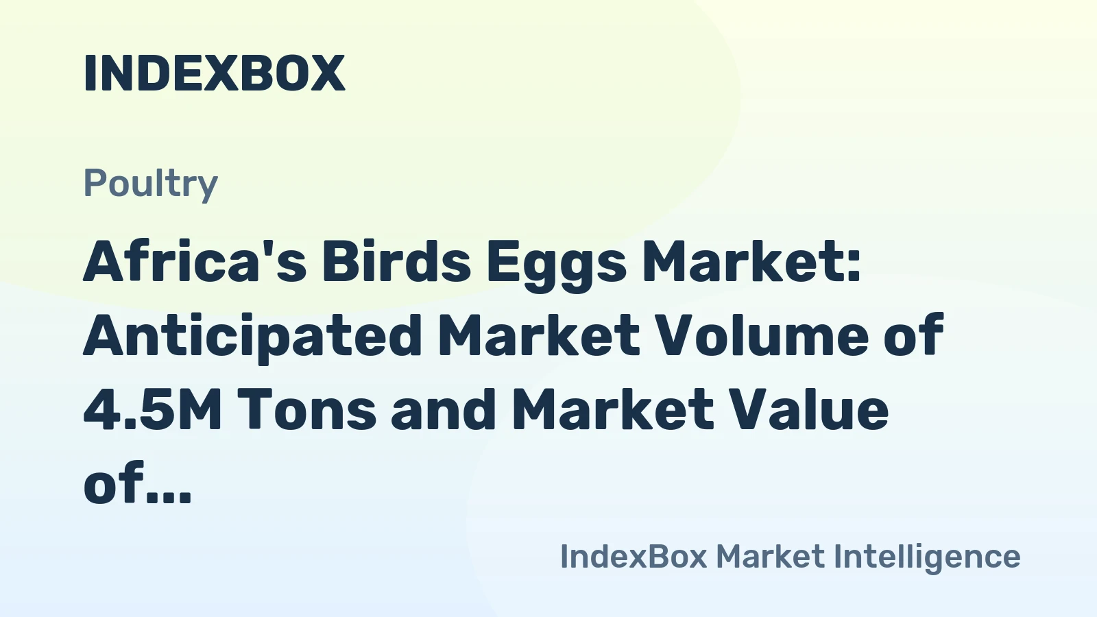 Africa's Birds Eggs Market: Anticipated Market Volume of 4.5M Tons and Market Value of $12B by 2035