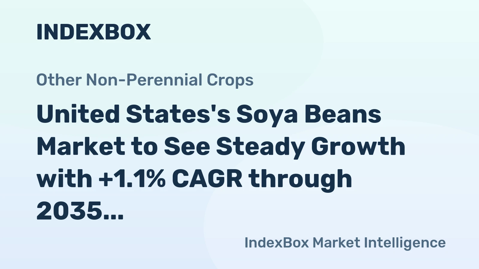 United States's Soya Beans Market to See Steady Growth with +1.1% CAGR through 2035, Reaching $45.3B in Value