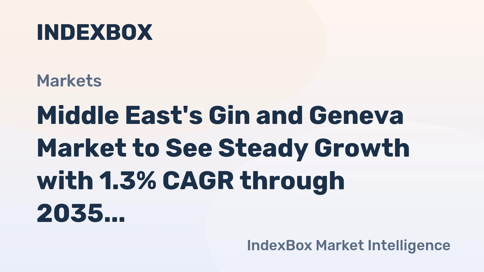 Middle East's Gin and Geneva Market to See Steady Growth with 1.3% CAGR through 2035