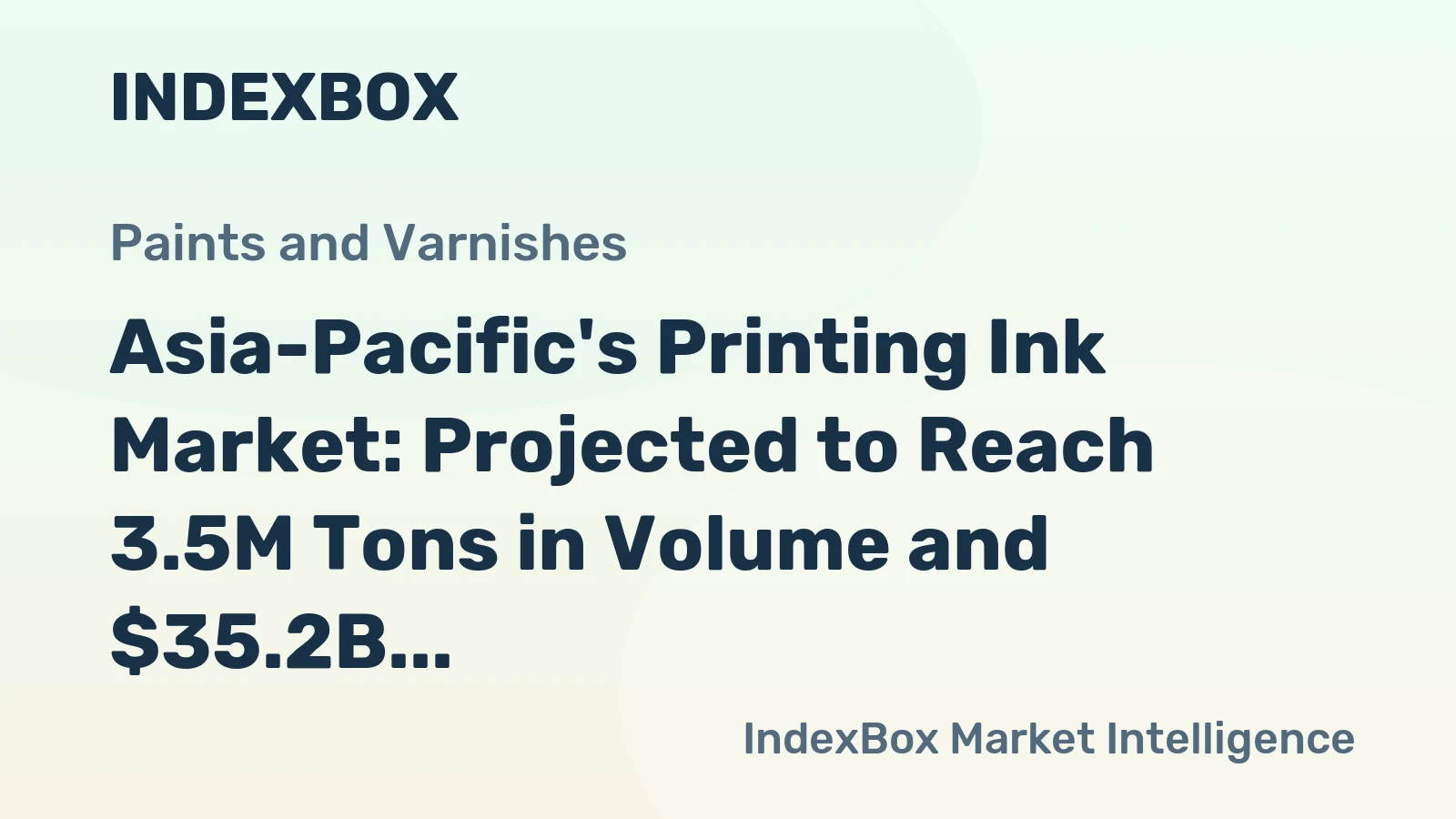 Asia-Pacific's Printing Ink Market: Projected to Reach 3.5M Tons in Volume and $35.2B in Value by 2035
