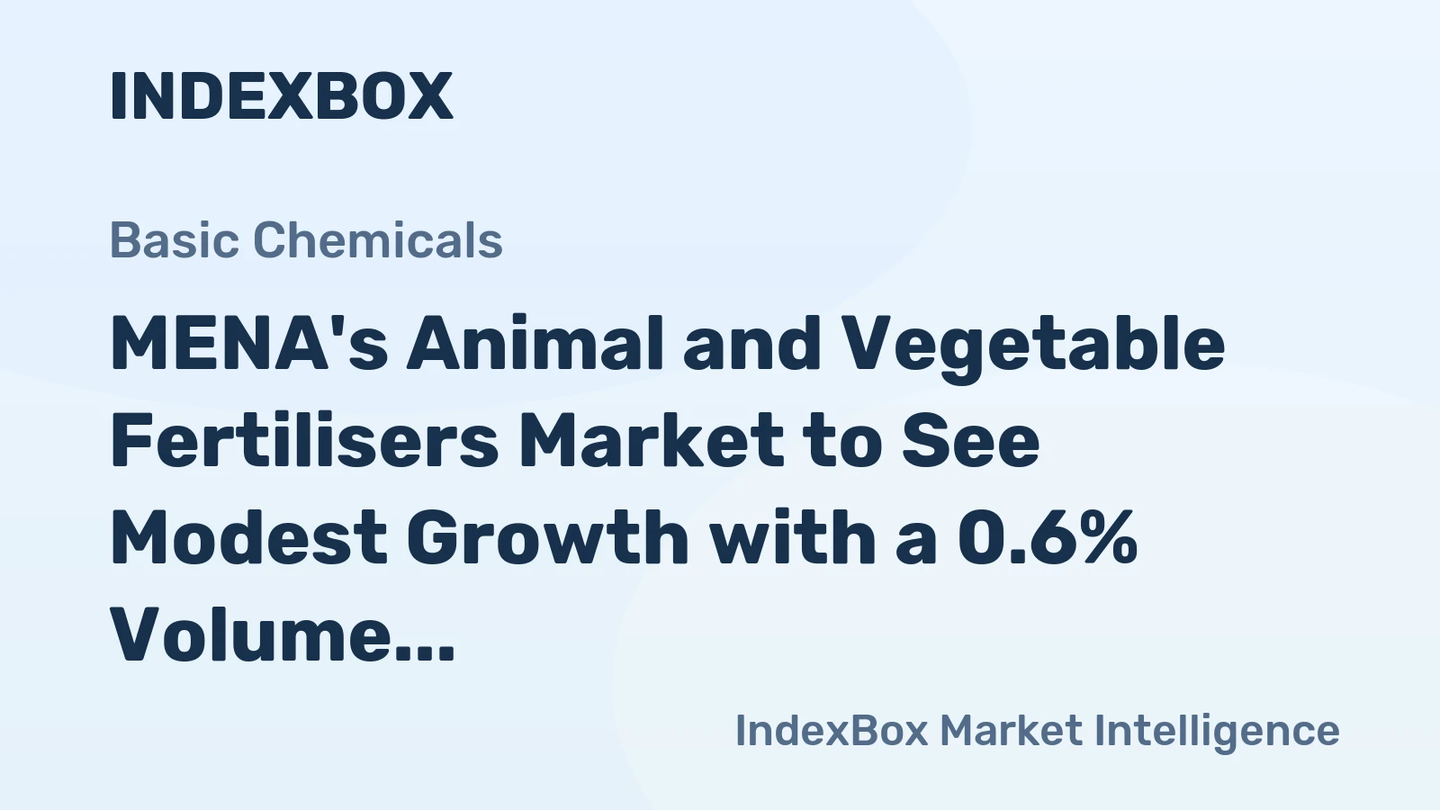 MENA's Animal and Vegetable Fertilisers Market to See Modest Growth with a 0.6% Volume CAGR Through 2035