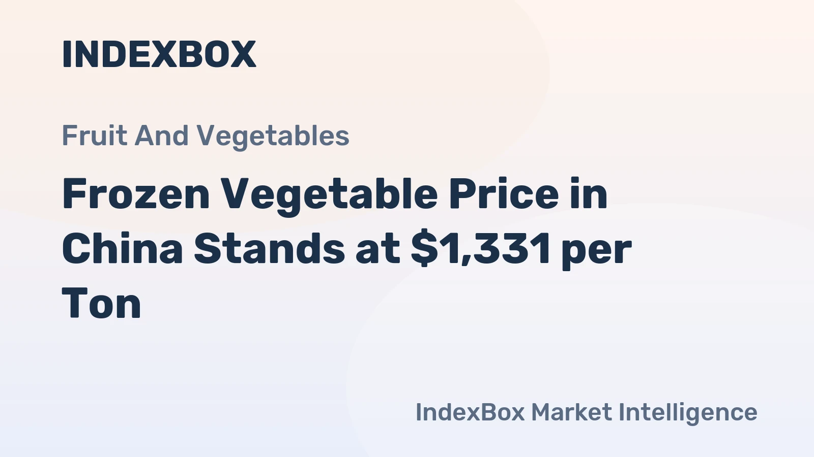Frozen Vegetable Price in China Stands at $1,331 per Ton