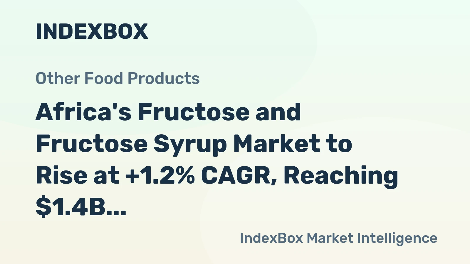 Africa's Fructose and Fructose Syrup Market to Rise at +1.2% CAGR, Reaching $1.4B by 2035