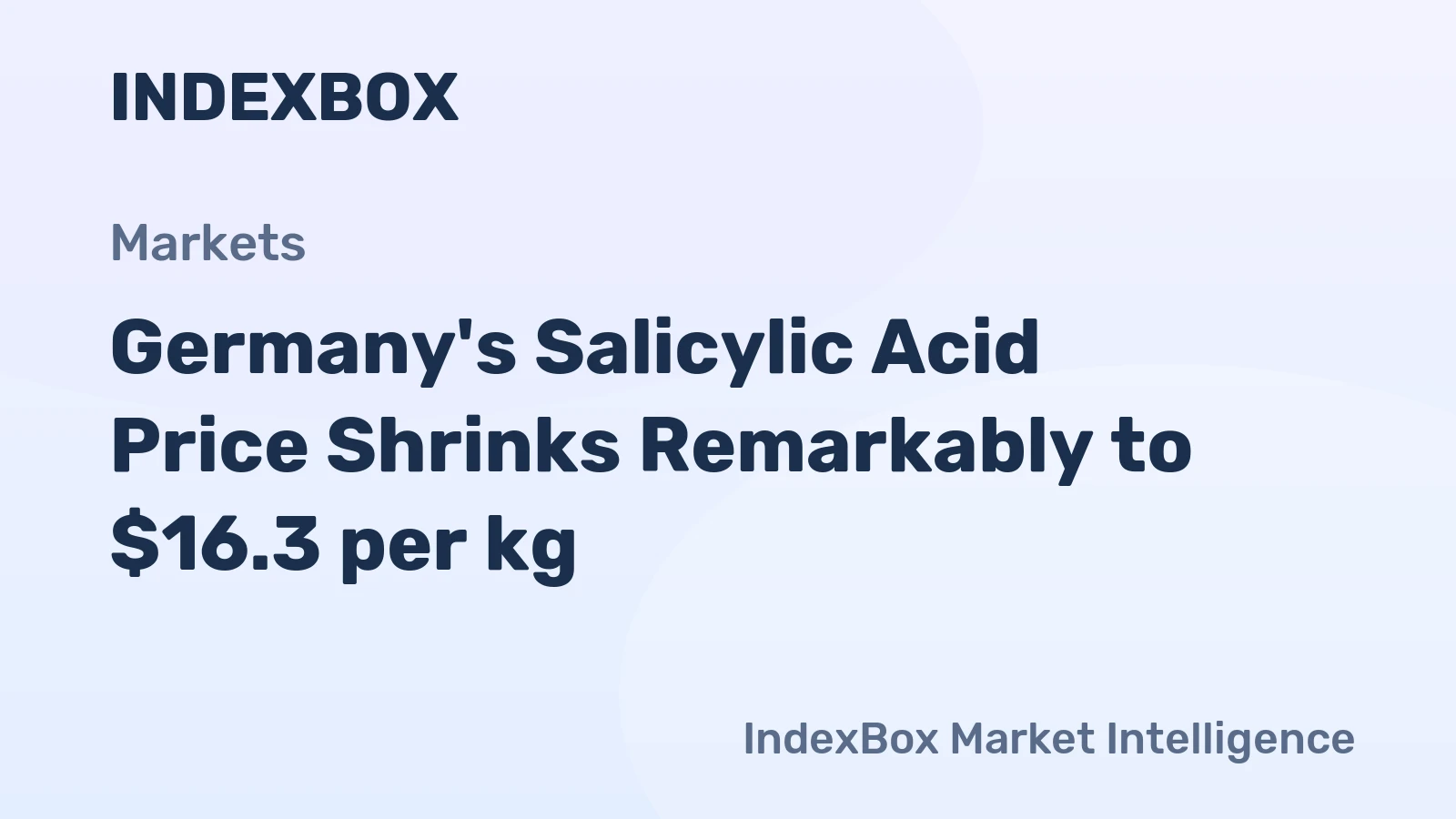 Germany's Salicylic Acid Price Shrinks Remarkably to $16.3 per kg