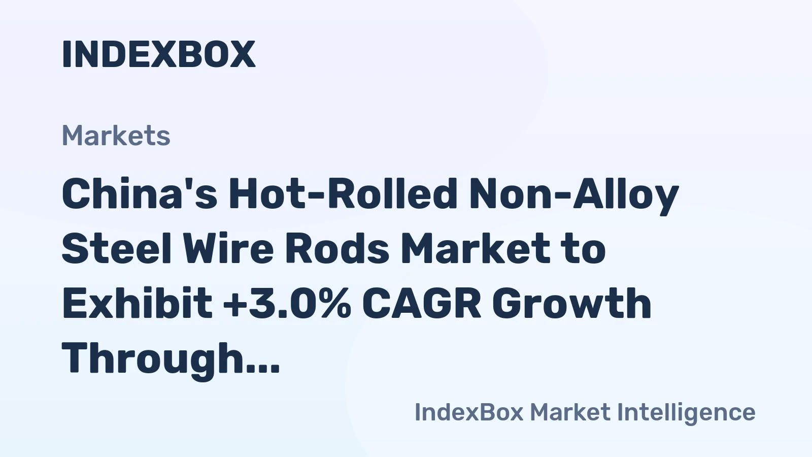 China's Hot-Rolled Non-Alloy Steel Wire Rods Market to Exhibit +3.0% CAGR Growth Through 2035