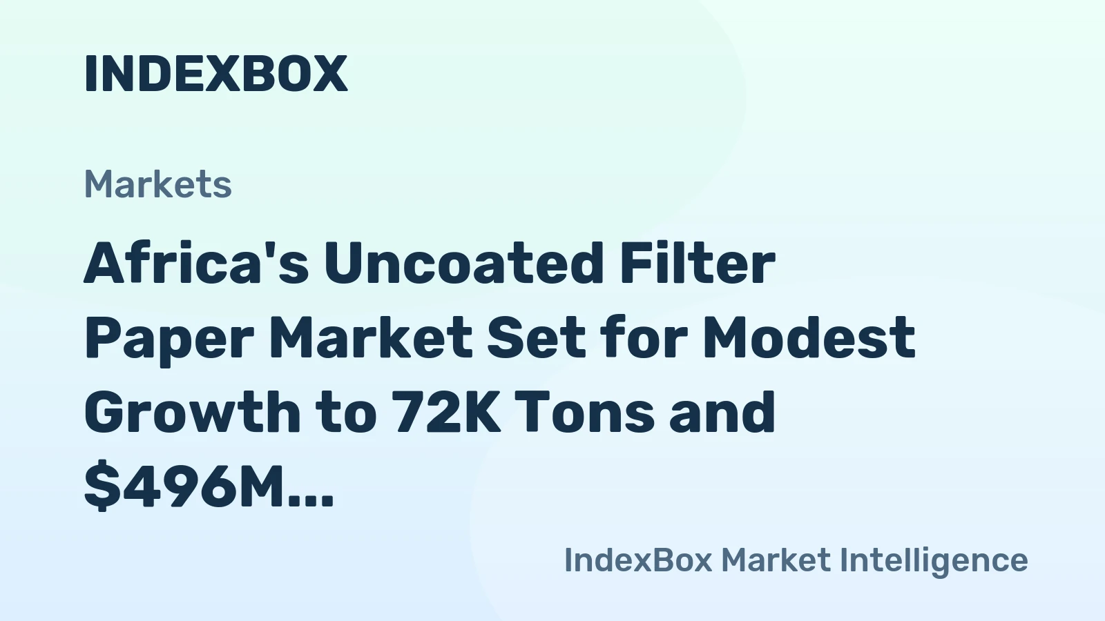 Africa's Uncoated Filter Paper Market Set for Modest Growth to 72K Tons and $496M by 2035