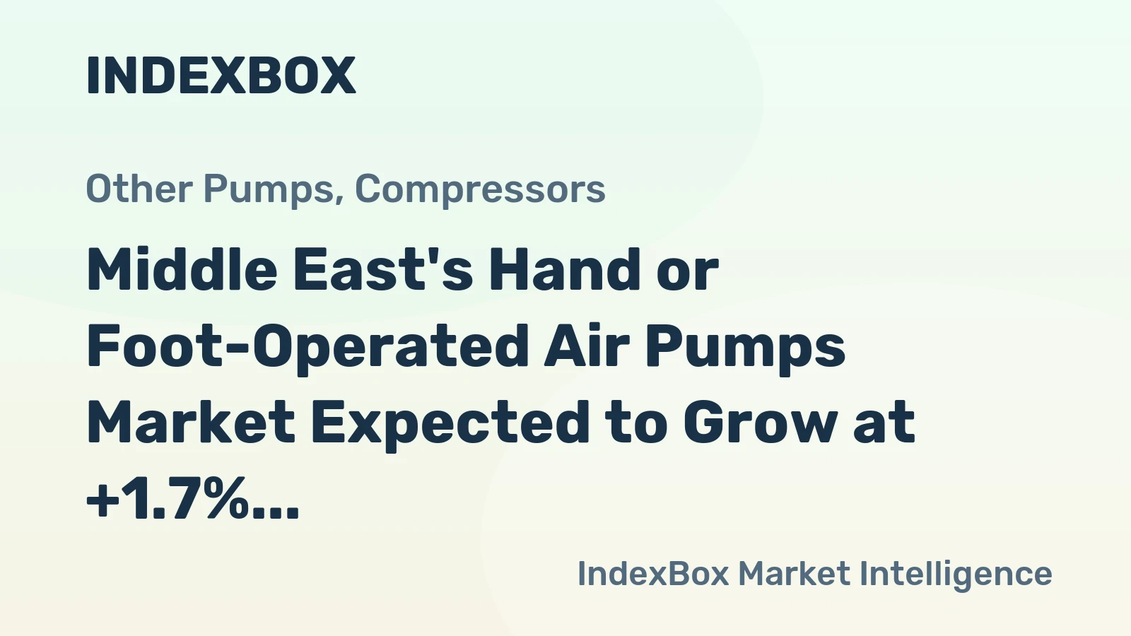 Middle East's Hand or Foot-Operated Air Pumps Market Expected to Grow at +1.7% CAGR Through 2035
